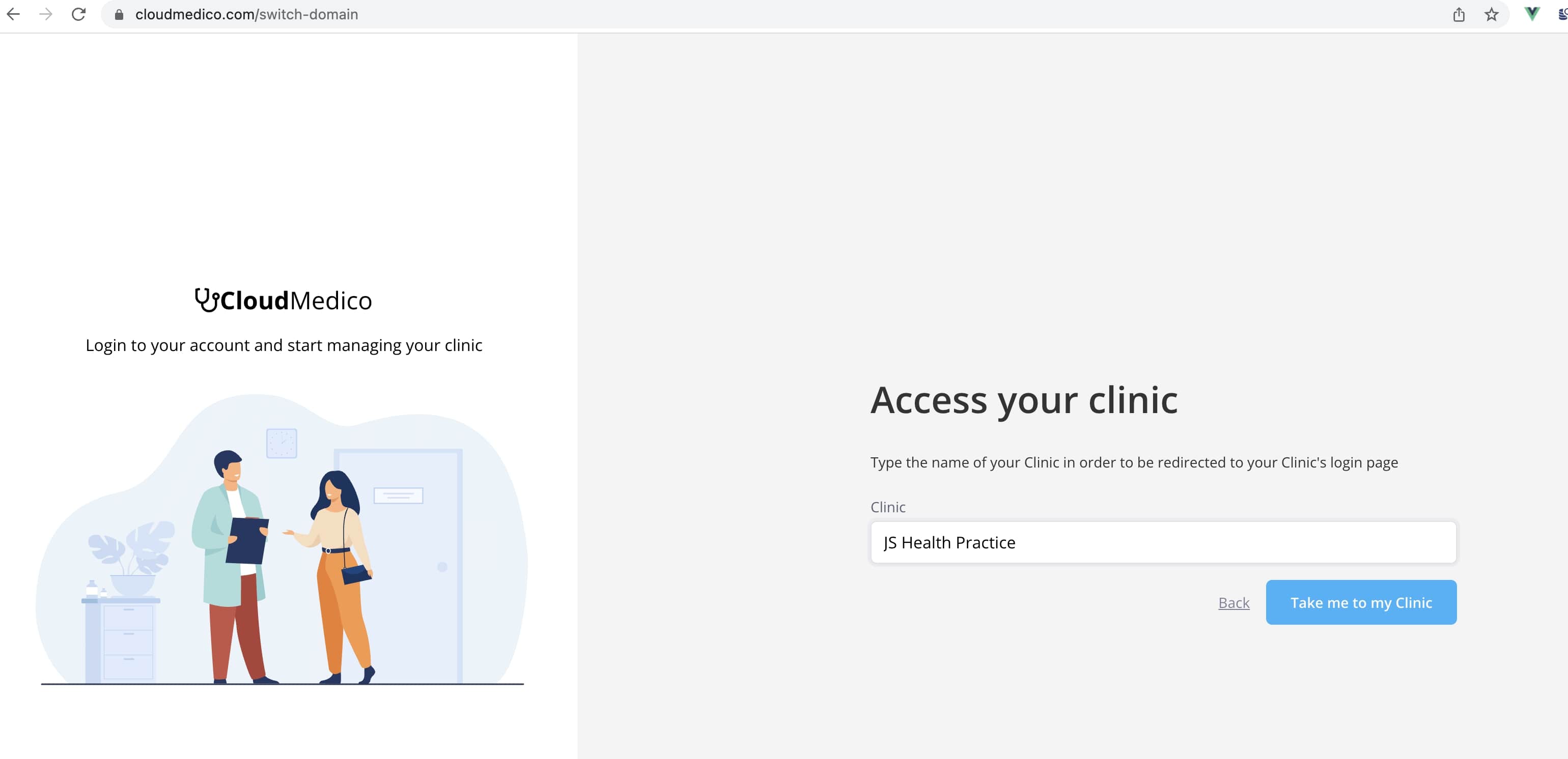 Logging in to CloudMedico - CloudMedico